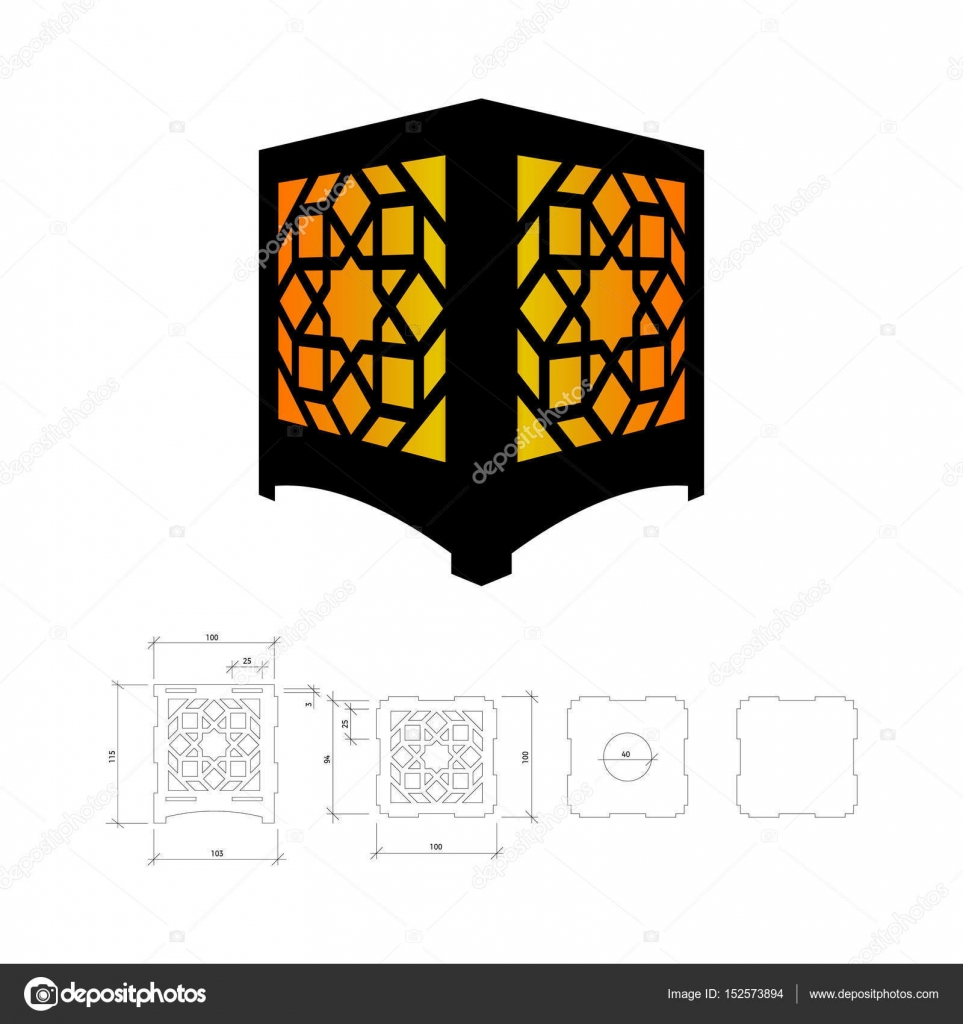 Cut out template for lamp Stock Vector by ©midonova.tamara 152573894