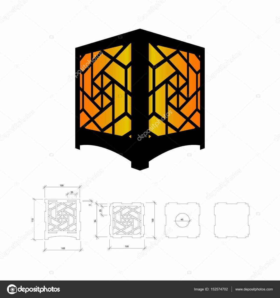 Cut out template for lamp Stock Vector Image by ©midonova.tamara #152574702