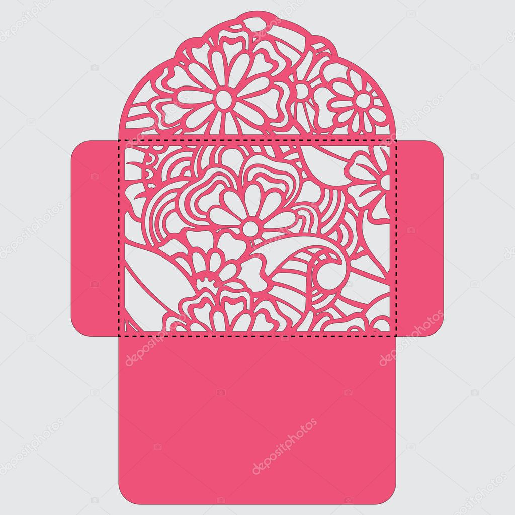 plantilla de invitaci n de boda de vector Lasercut. Sobres de invitaci ...