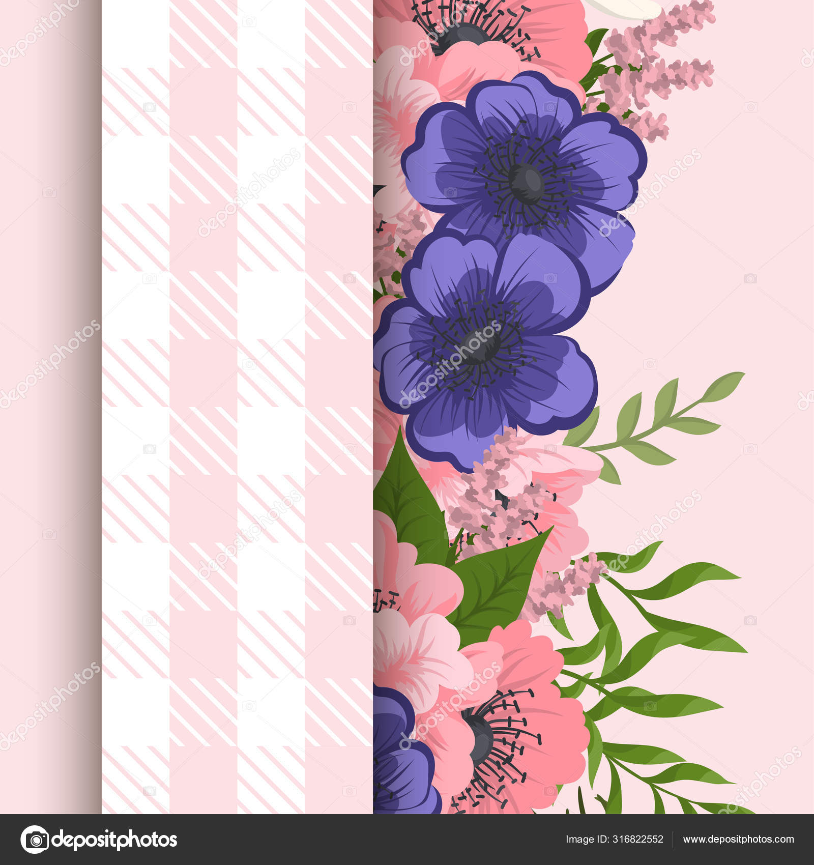 Pink And Blue Border Templates