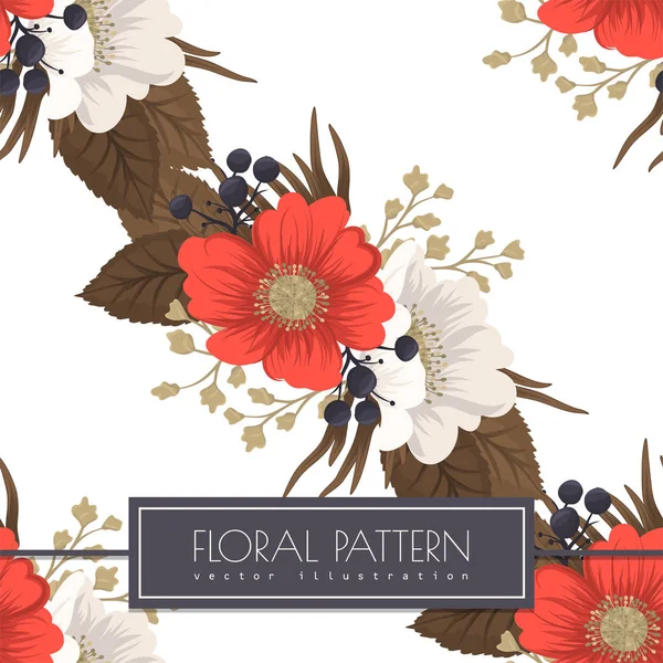 Vector Seamless Pattern Hand Drawing Flowers Wallpaper Stock Vector by ©Doodle_flower 447018066