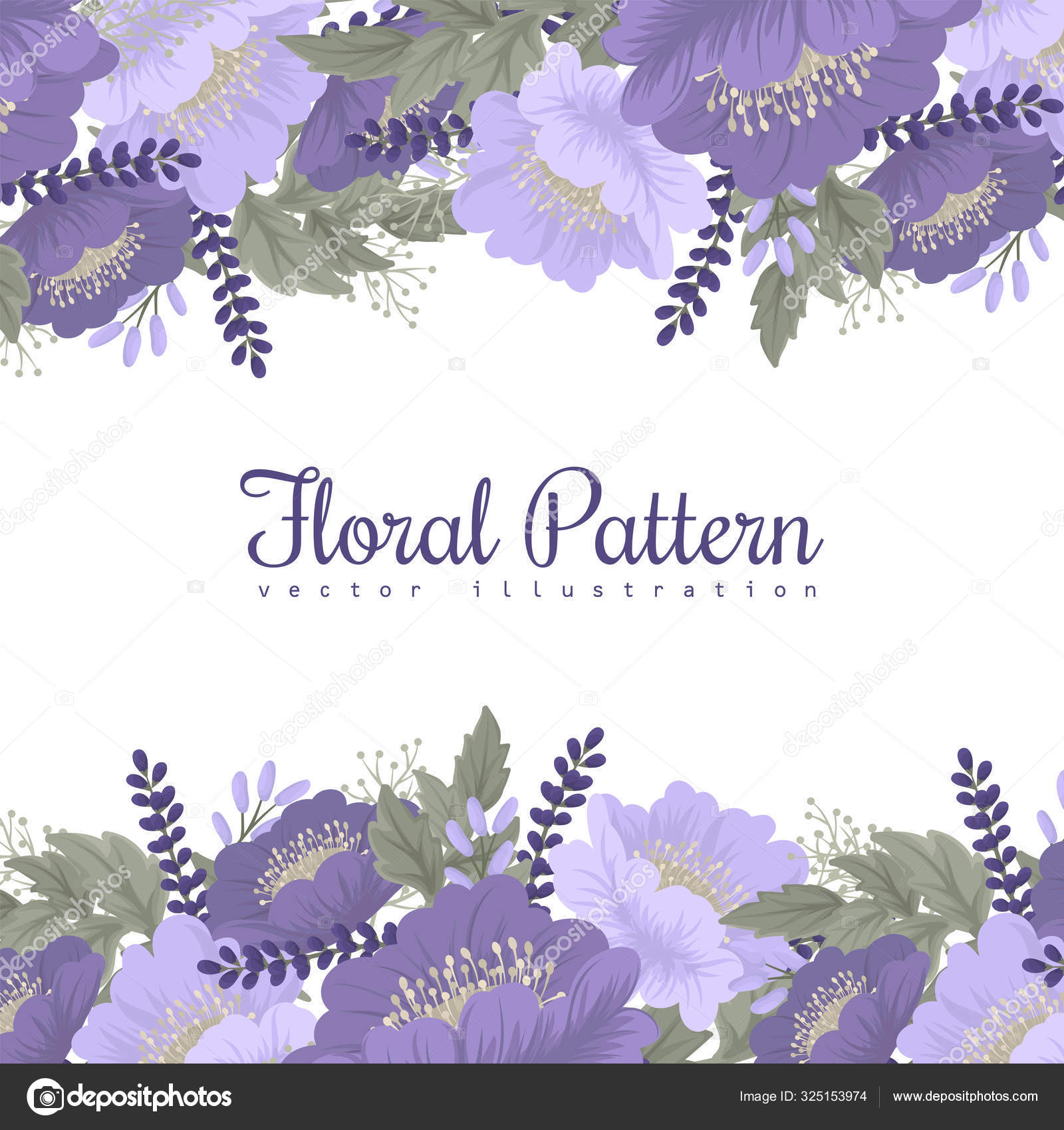 Purple floral background - flower border Stock Vector Image by ©Doodle ...