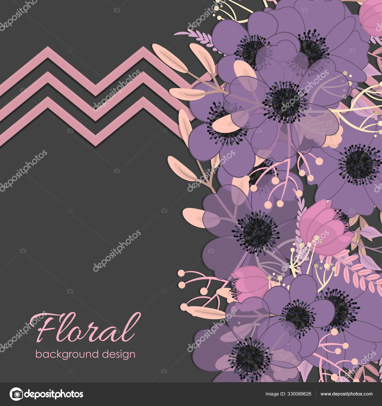 Purple floral background - flower border Stock Vector by ©Doodle_flower ...