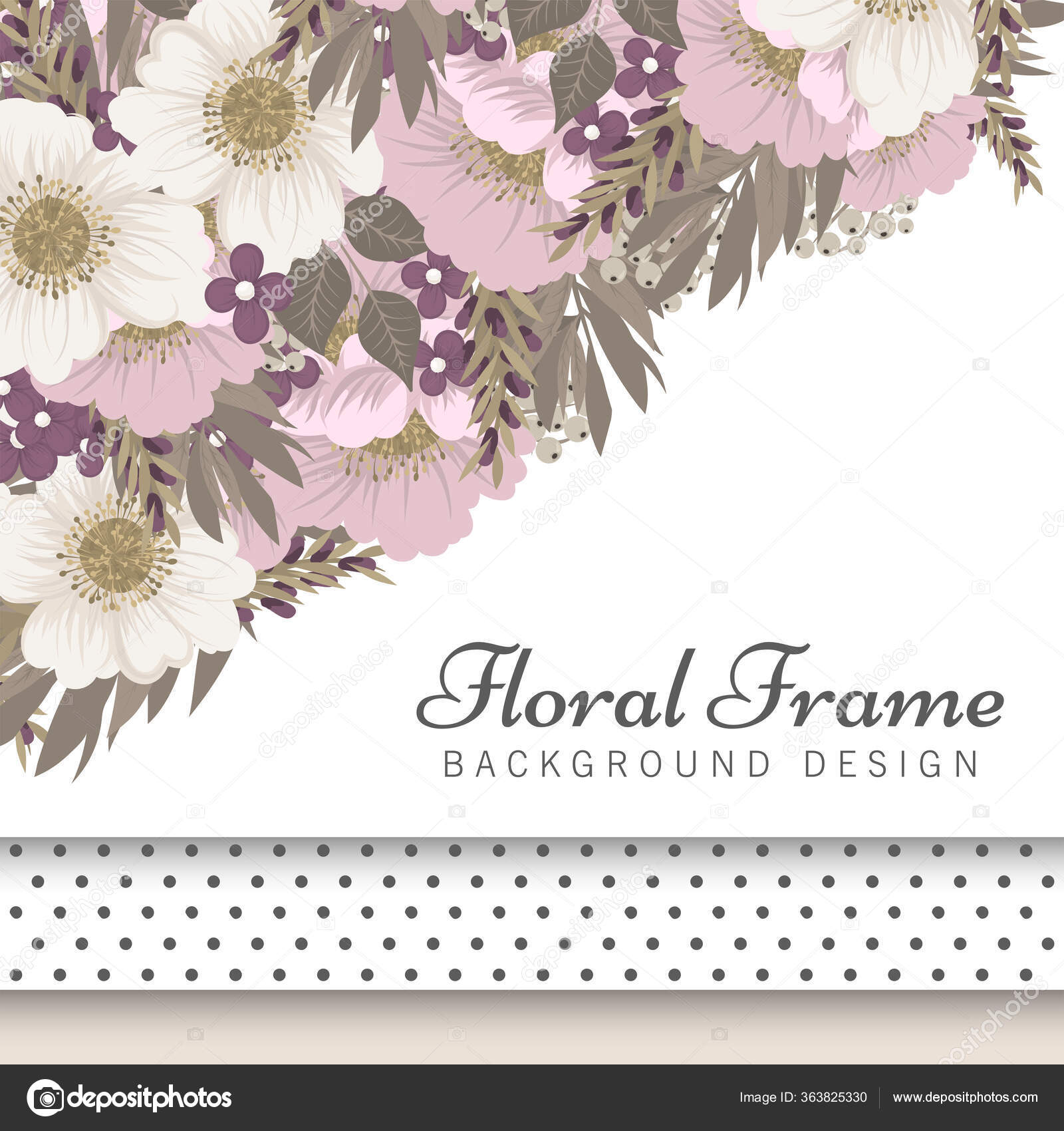 Floral Border Background Pink Flower Border Vector Illustration Stock ...