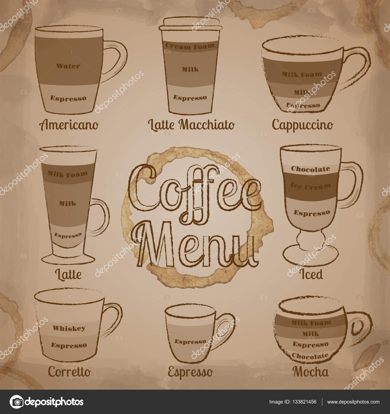 Brown Coffee Cup Drawing