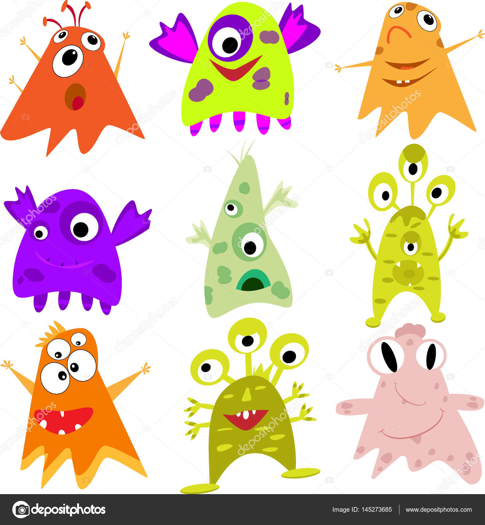 Monstruos lindos. Una colección de dibujos animados para niños ...
