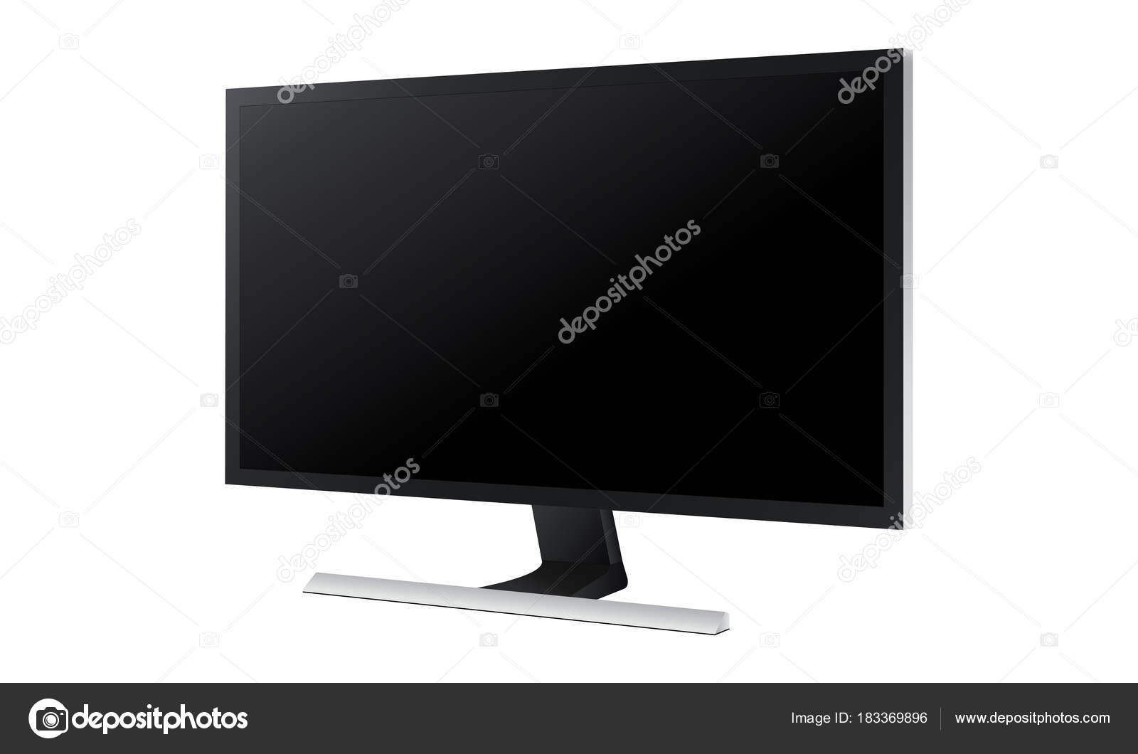 Monitor in perspective 34 right view isolated on white background Stock ...