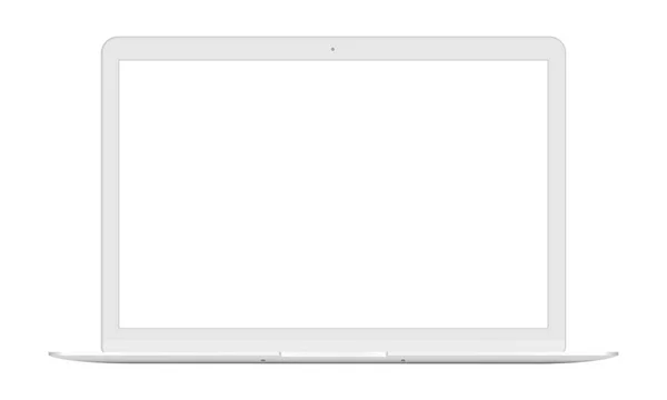 White Laptop with white screen mock up. Vector. Stock Vector Image by ...