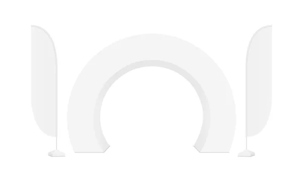 Outdoor Exhibition Equipment Trade Show Arch Advertising Flags Isolated ...