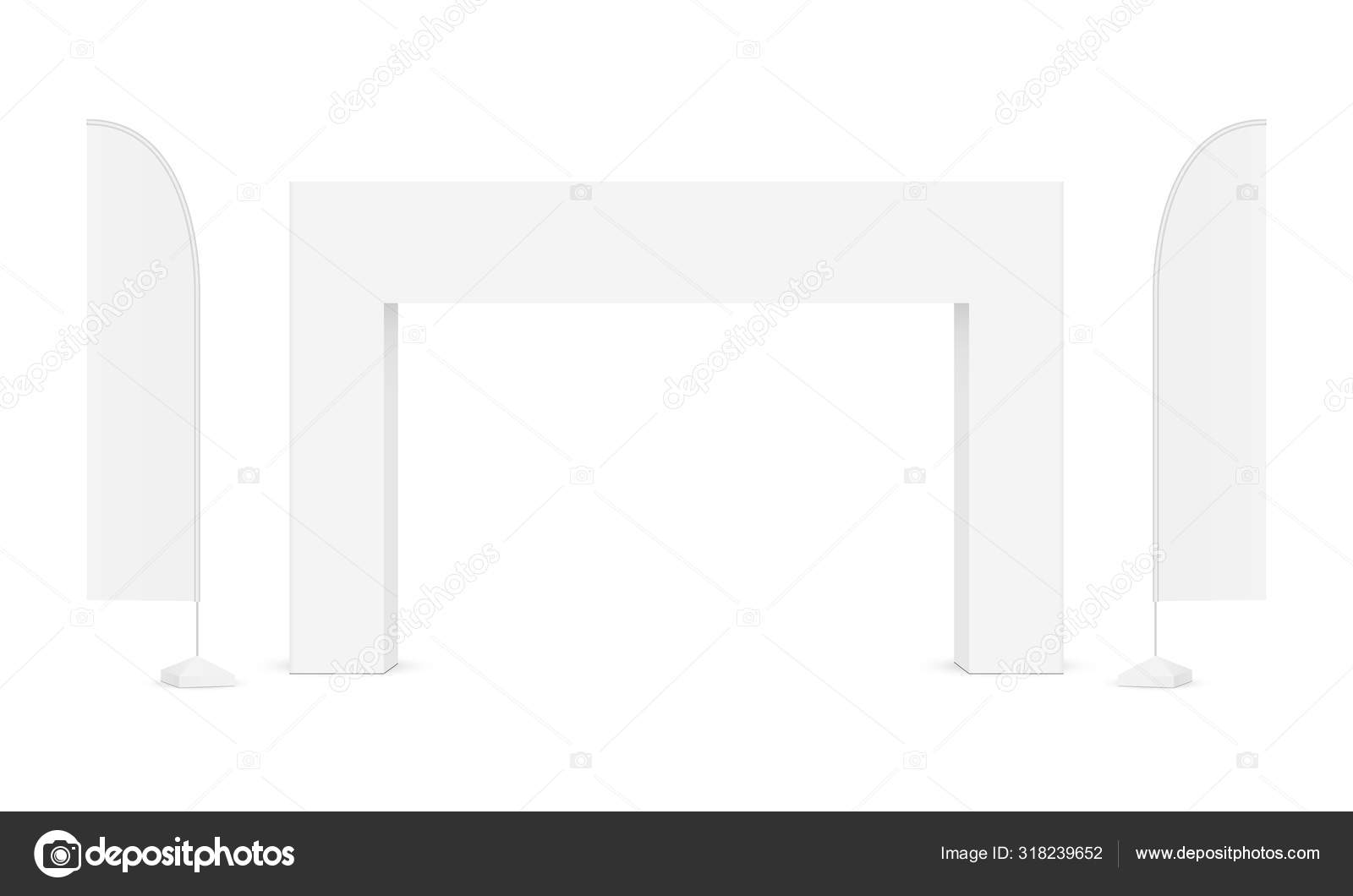 Outdoor Event Rectangular Arch Advertising Flags Isolated White ...