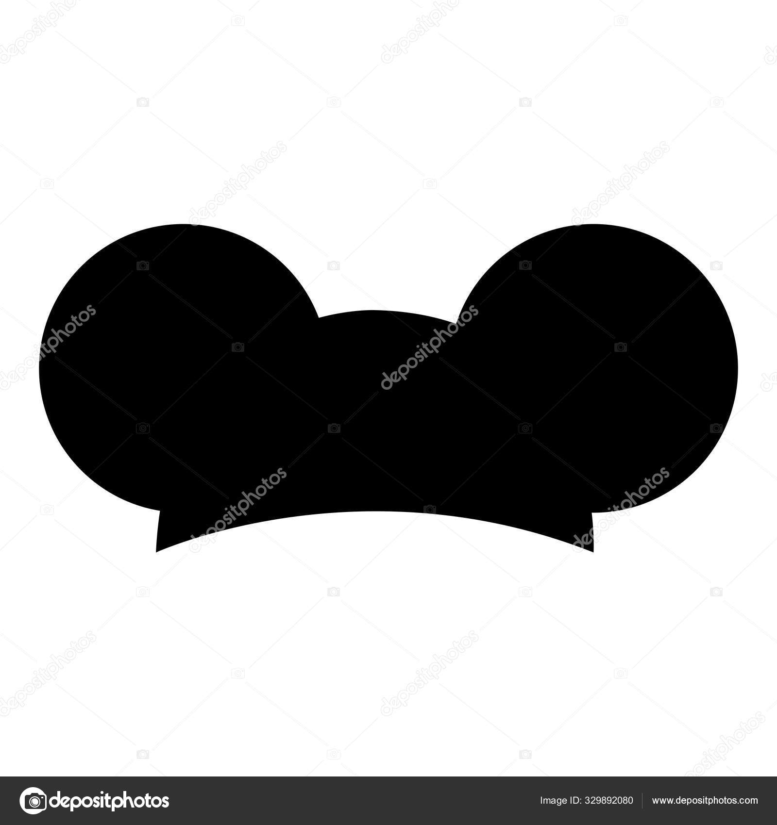 Orejas Ratón Negro Icono Aislado Sobre Fondo Blanco Ilustración ...