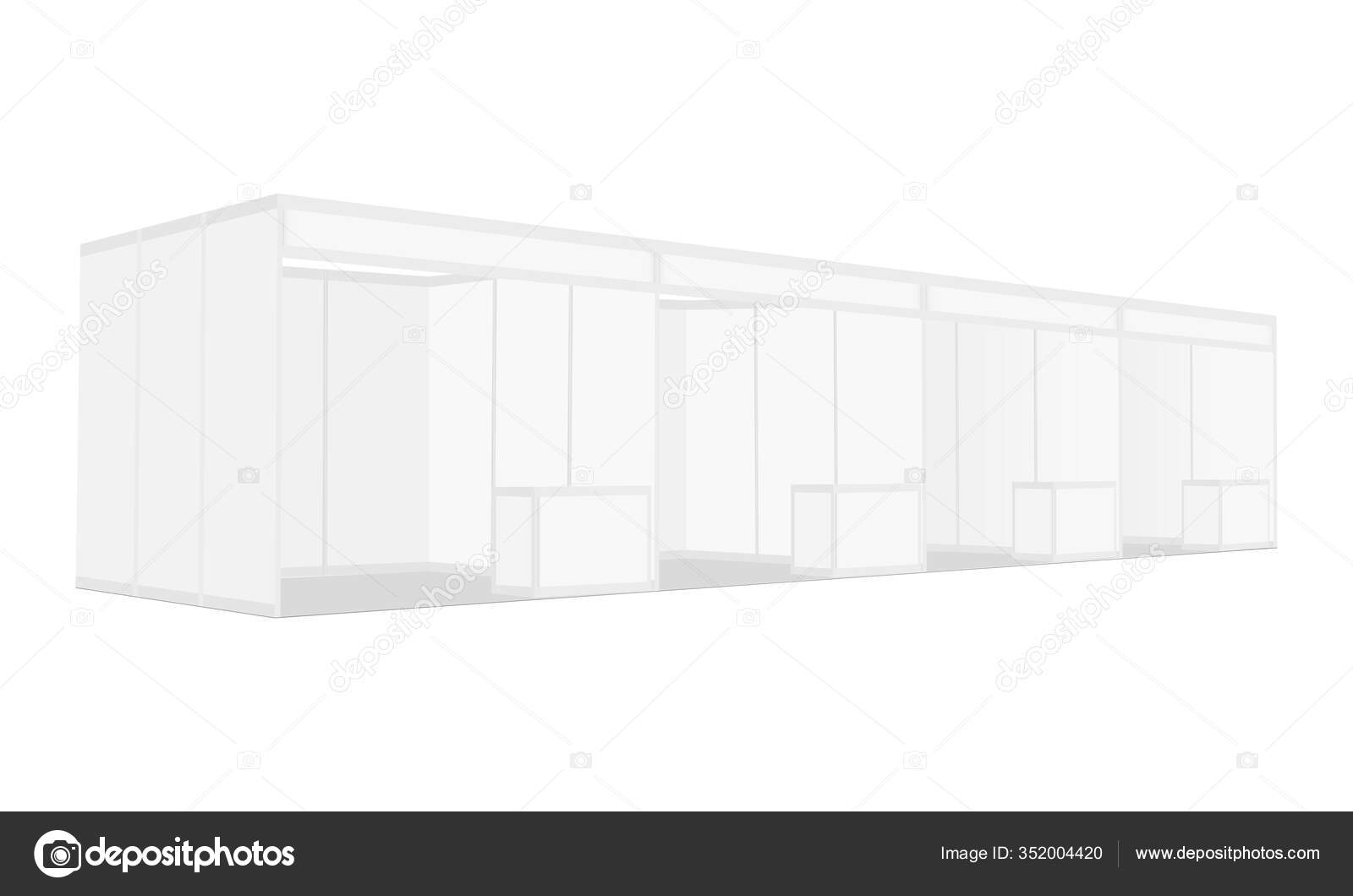 Trade Show Booth Display Expo Isolated White Background Vector ...