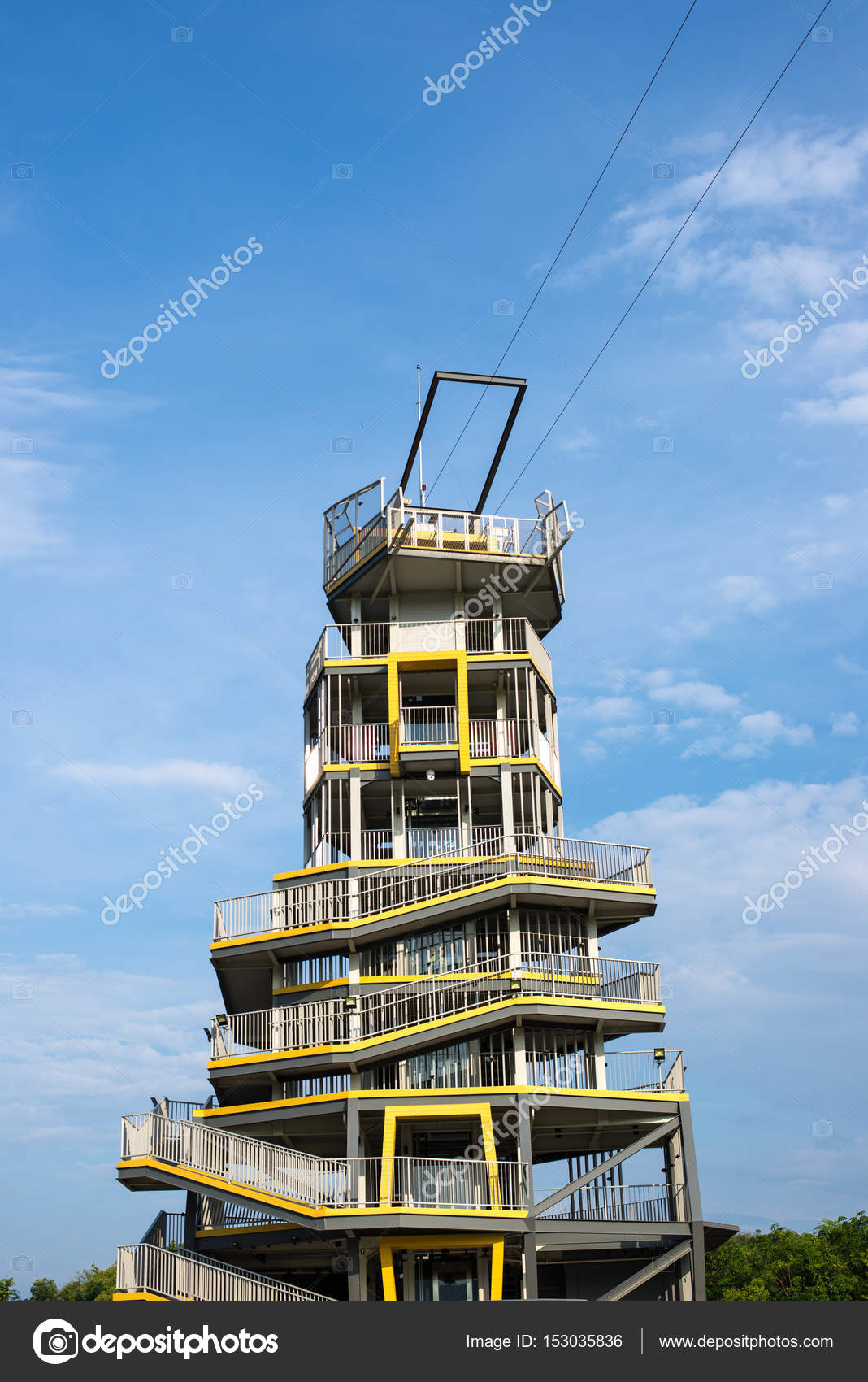 Modern Jumping tower at Chiang Rai province. — Stock Photo © bigmetha ...