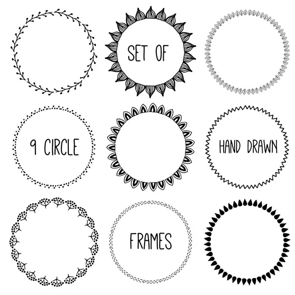 Set of Round Hand Drawn Ink Frames. — Stock Vector © bridddy #82836560