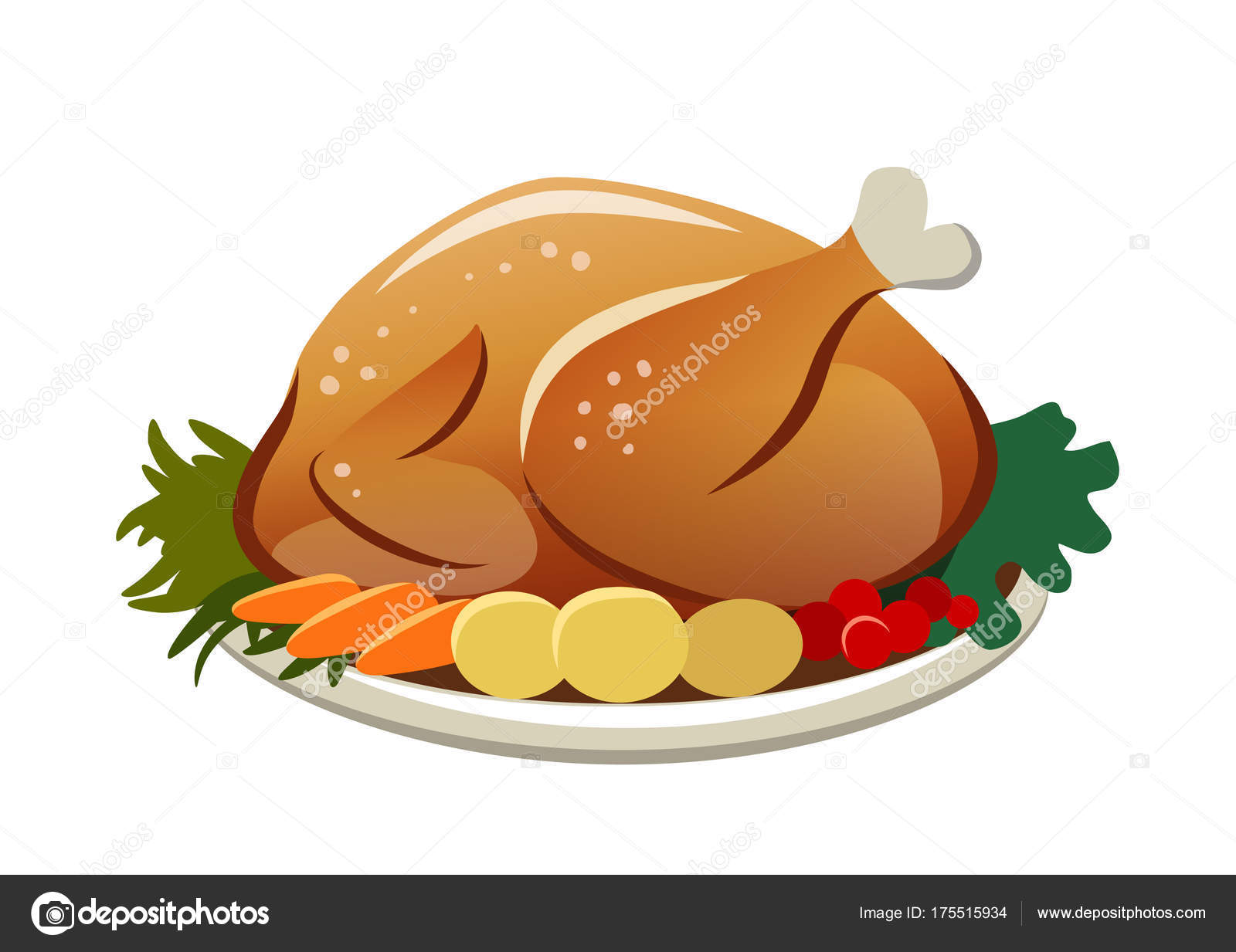 Thanksgiving Cooked Turkey Cartoon