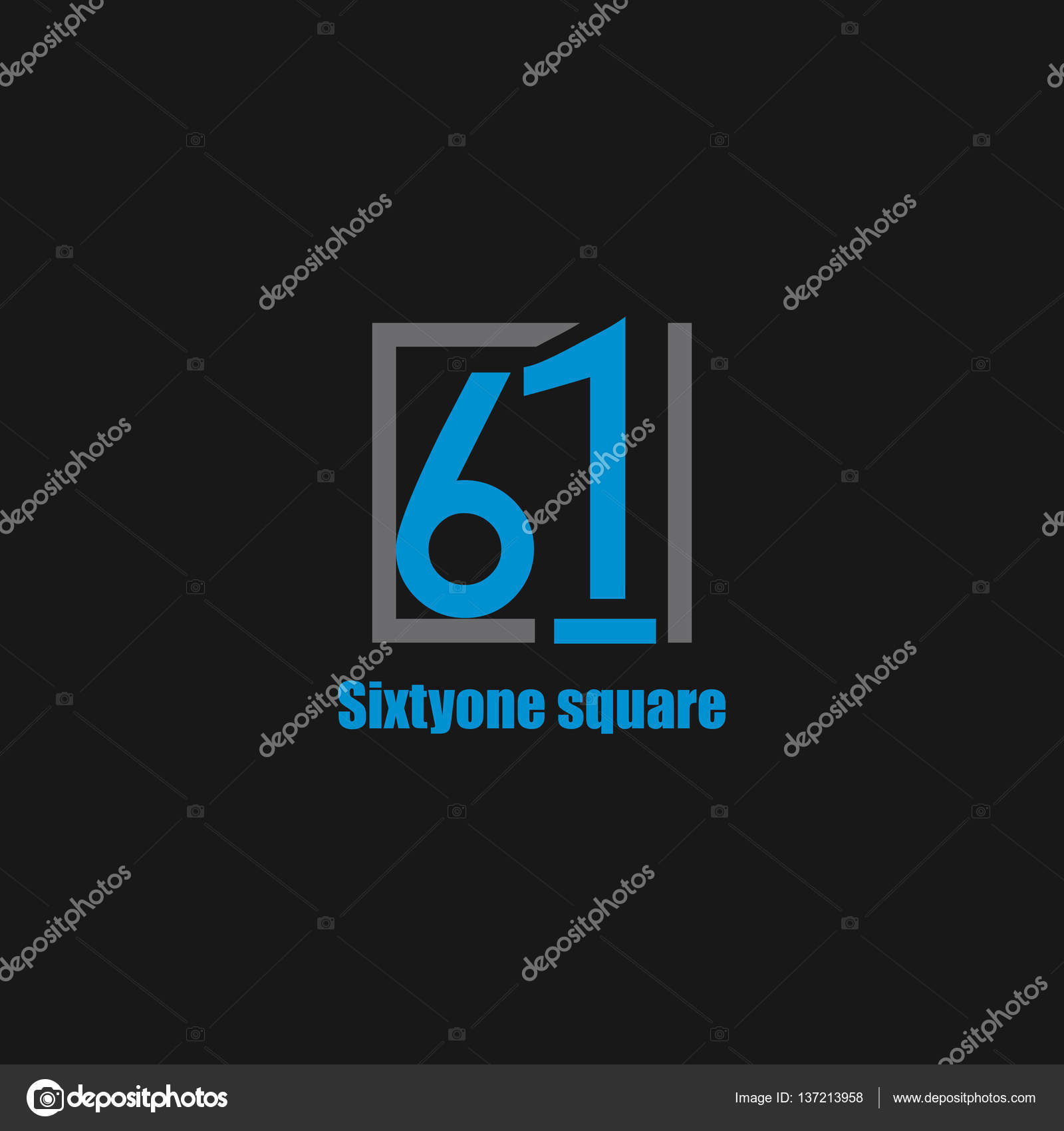 Logo simple cuadrado de 61 dígitos Vector de stock por ©deepzdzyn 137213958