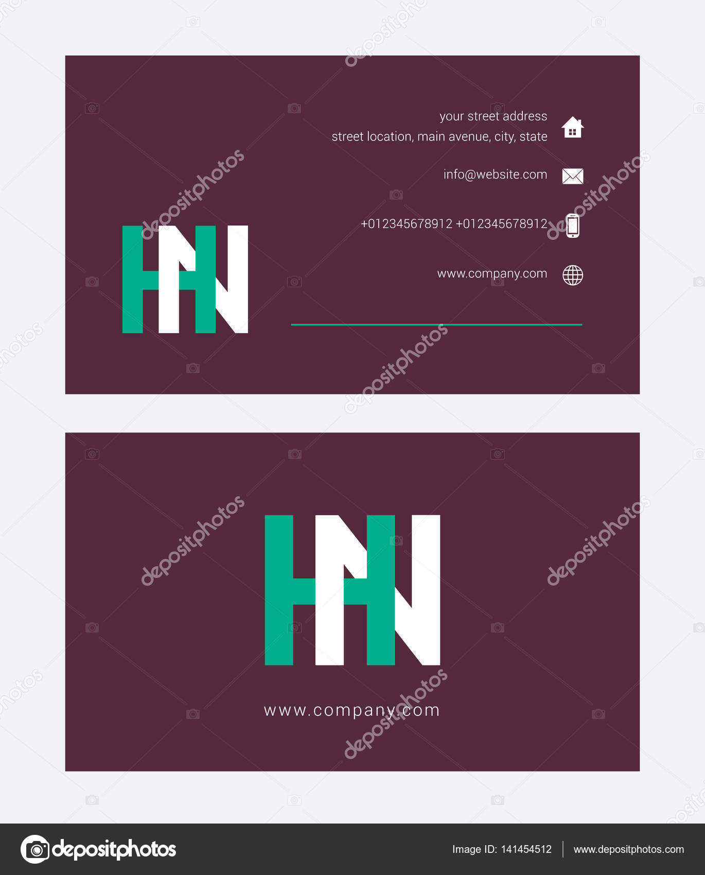 Corporate logo with joint letters Hn Stock Vector Image by ©deepzdzyn ...