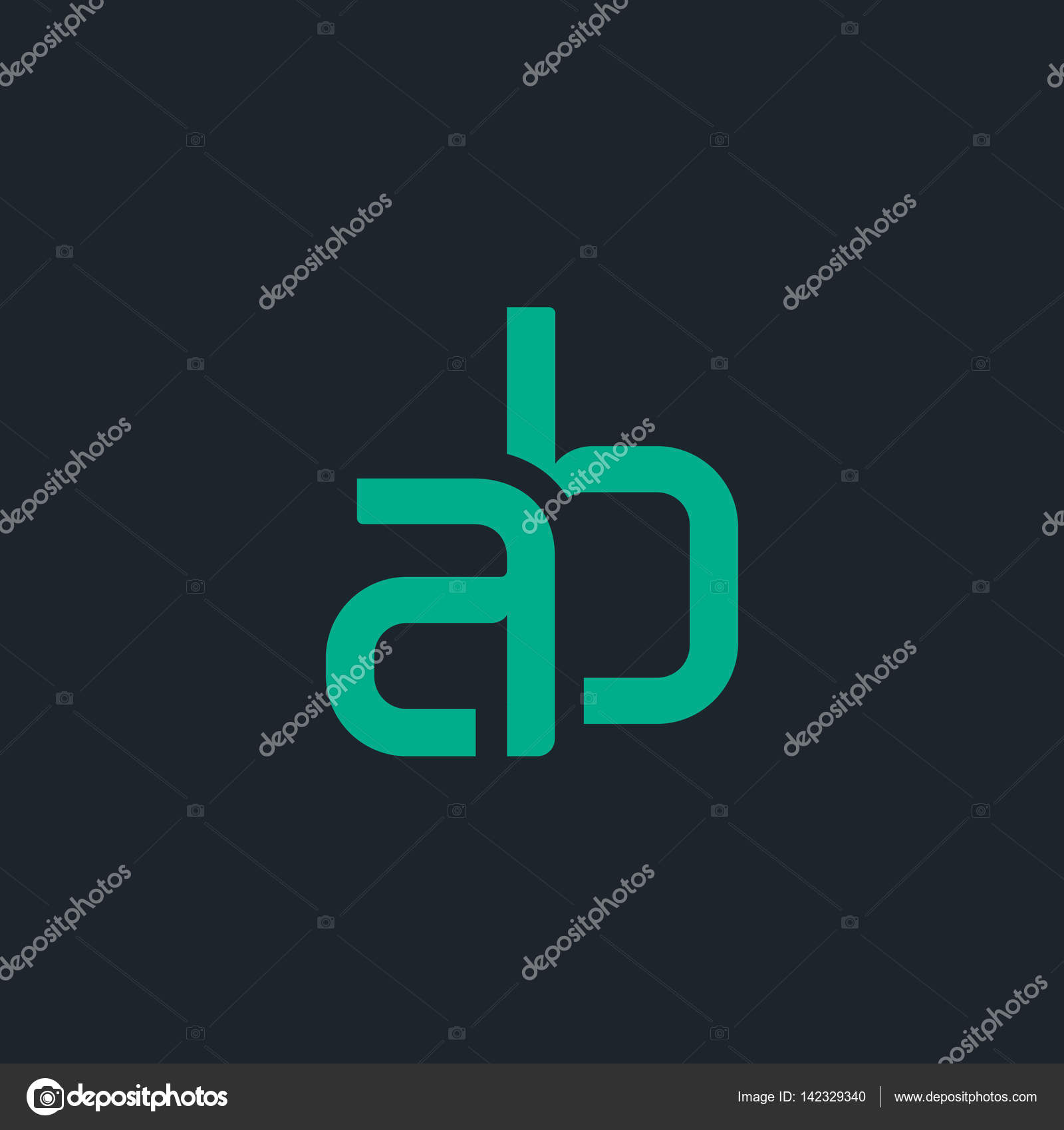 Logo conectado con letras AB Vector de stock #142329340 de ©deepzdzyn