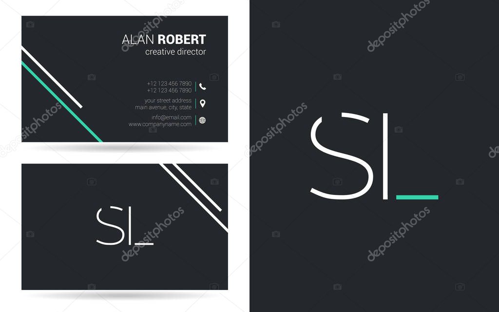 dise o de logotipo de carrera sl y plantilla de tarjeta de visita, ilustraci n vectorial 2024