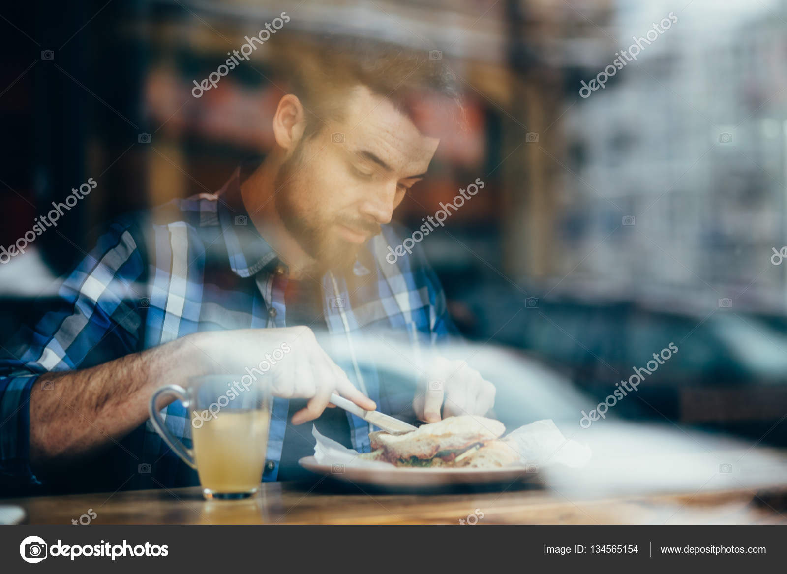 Person Sitting Alone At Lunch
