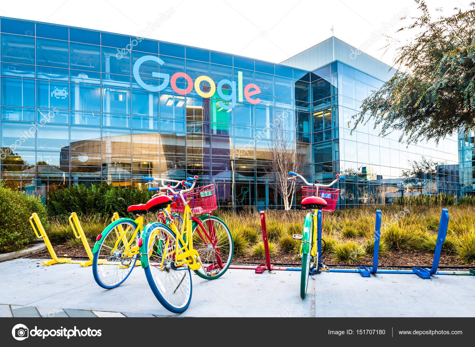 Bikes at Googleplex - Google Headquarters – Stock Editorial Photo ...
