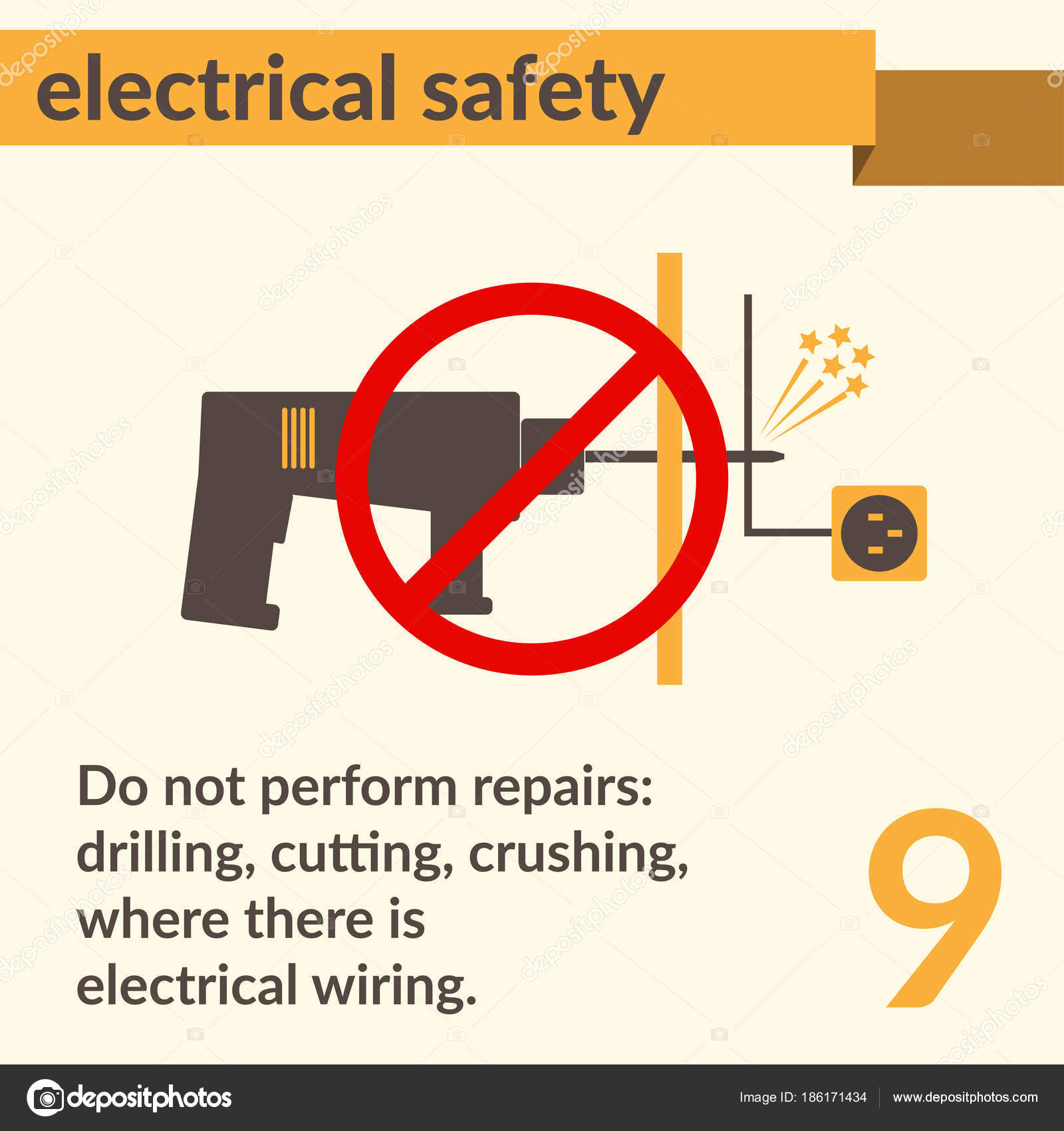 Electrical Safety simple vector art poster ⬇ Vector Image by ...