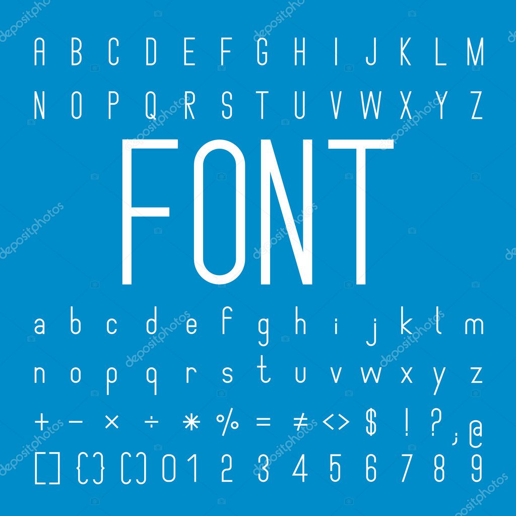 Familia de fuentes delgadas y alfabeto Vector Font Design 2023