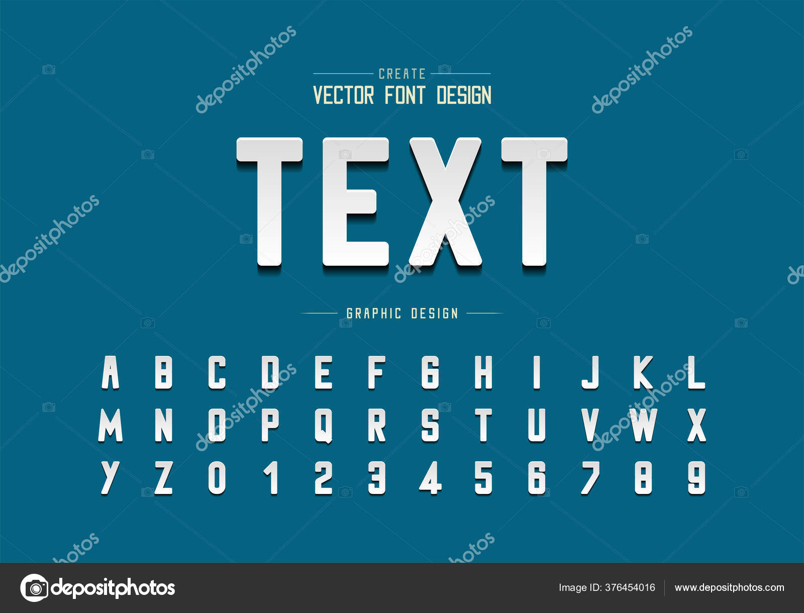 Font Alphabet Vector Typeface Letter Number Design Graphic Text ...