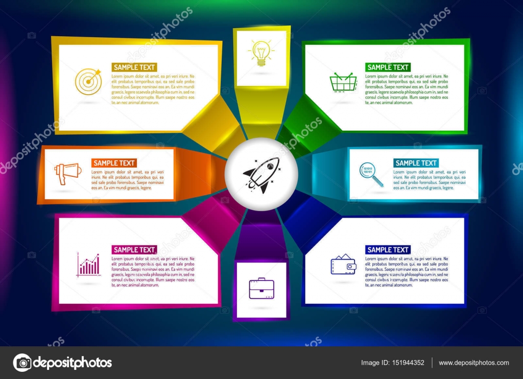 Infographics eight options with number, and Information text. Stock ...