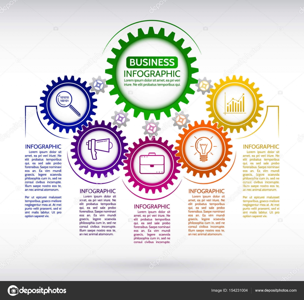 Infografía de engranajes abstractos. Mecanismo con engranajes ...