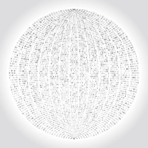 Binary code globe. Technology planet. Big data. Global network. Artificial intelligence. From ...
