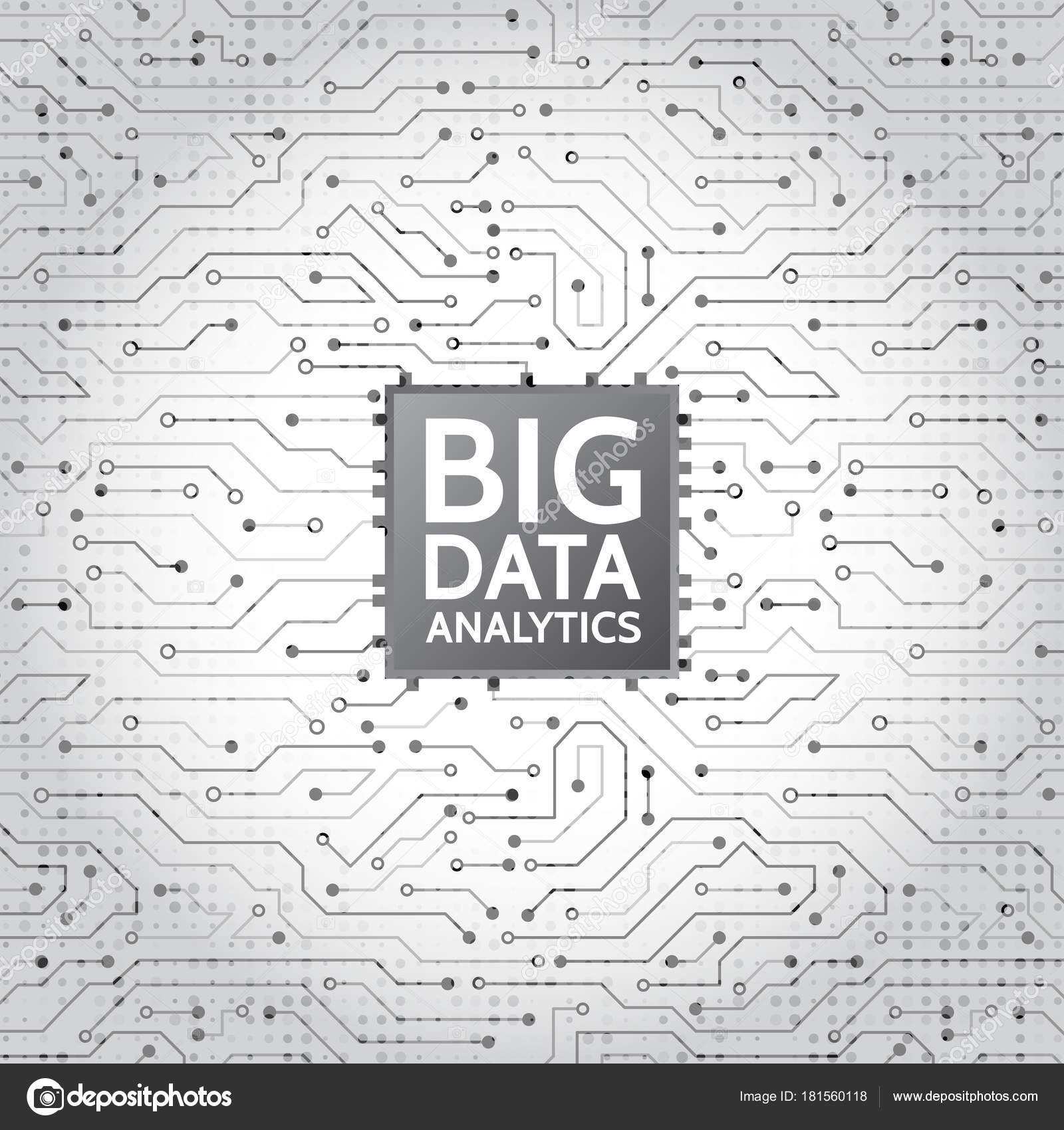 Circuit Board Cpu Analysis Of Information Stock Vector Image By