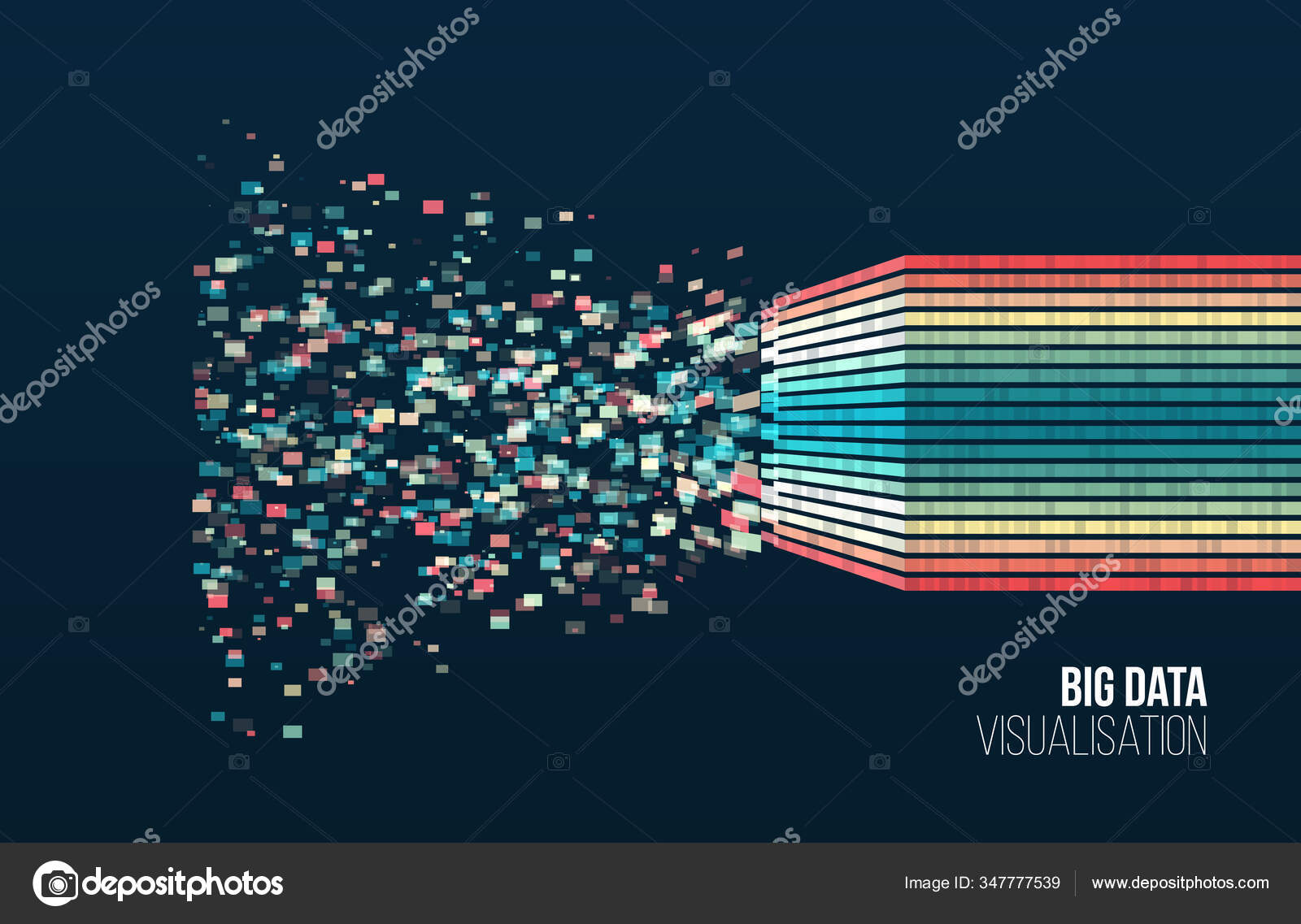 Big Data Visualization Information Analytics Concept Abstract Stream ...
