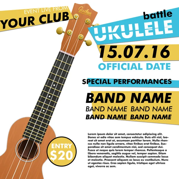 Ukulele show poster for your design battle live concert acoustic folk ...