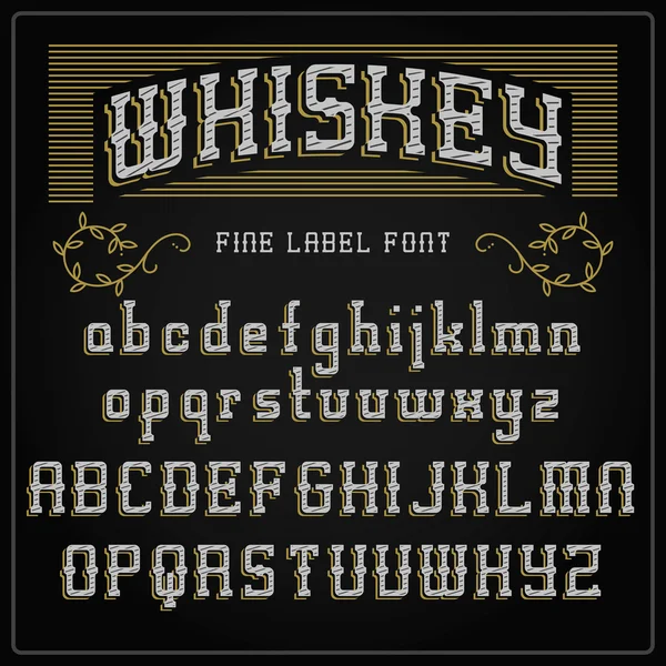 Whiskey label font and sample label design. vintage looking typeface in ... Whiskey label font and sample label design. vintage looking typeface in ...