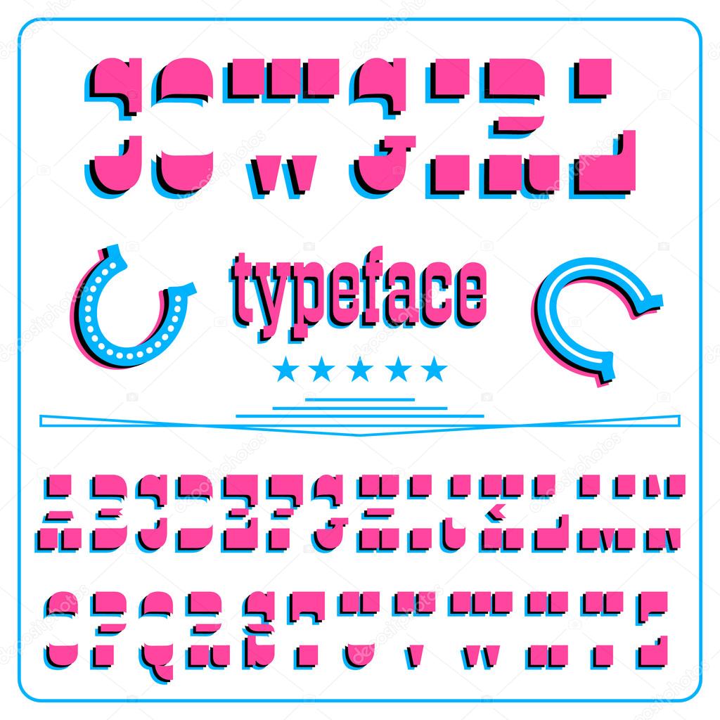 Western font without lines only serifs, modern vision for posters and ...