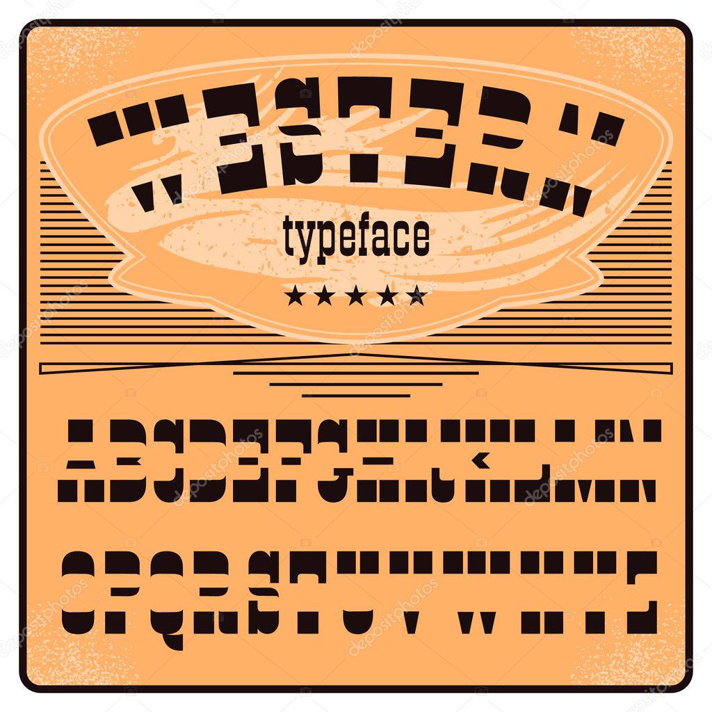 Western font without lines only serifs, modern vision for posters and ...