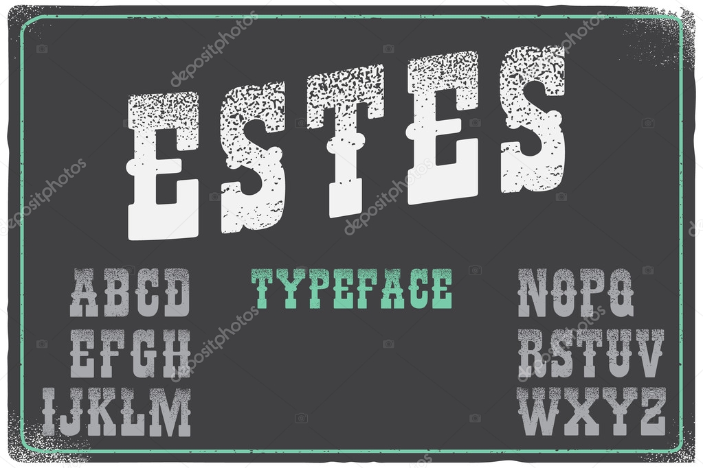 Estes modern western font with grunge texture on it Stock Vector Image ...