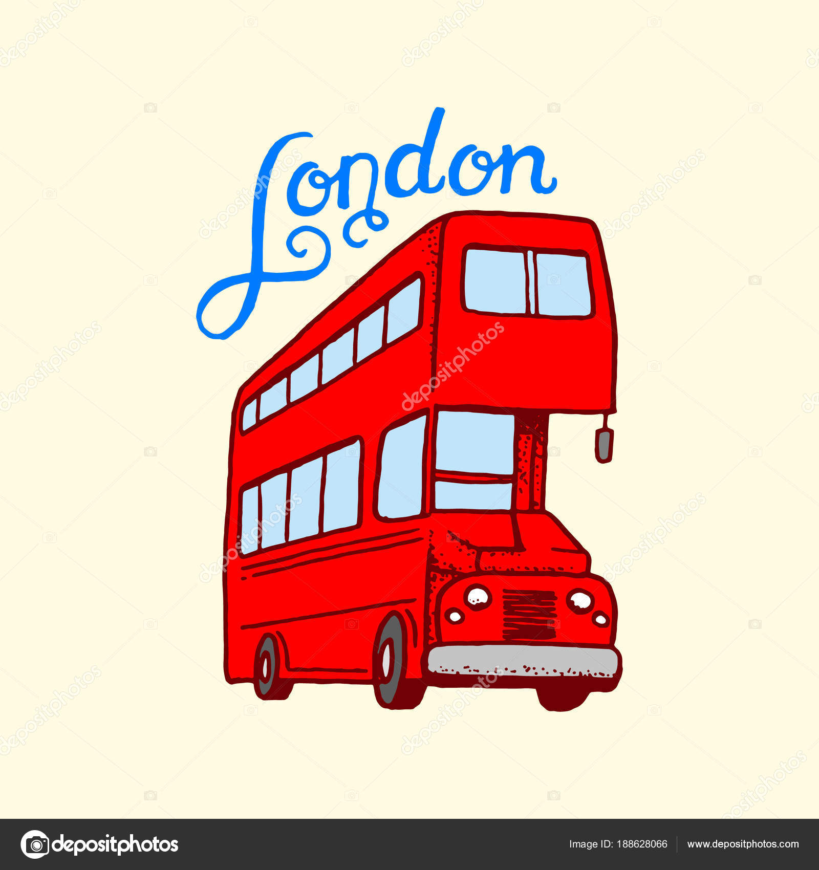 British, bus in London and the gentlemen. symbols, badges or stamps ...