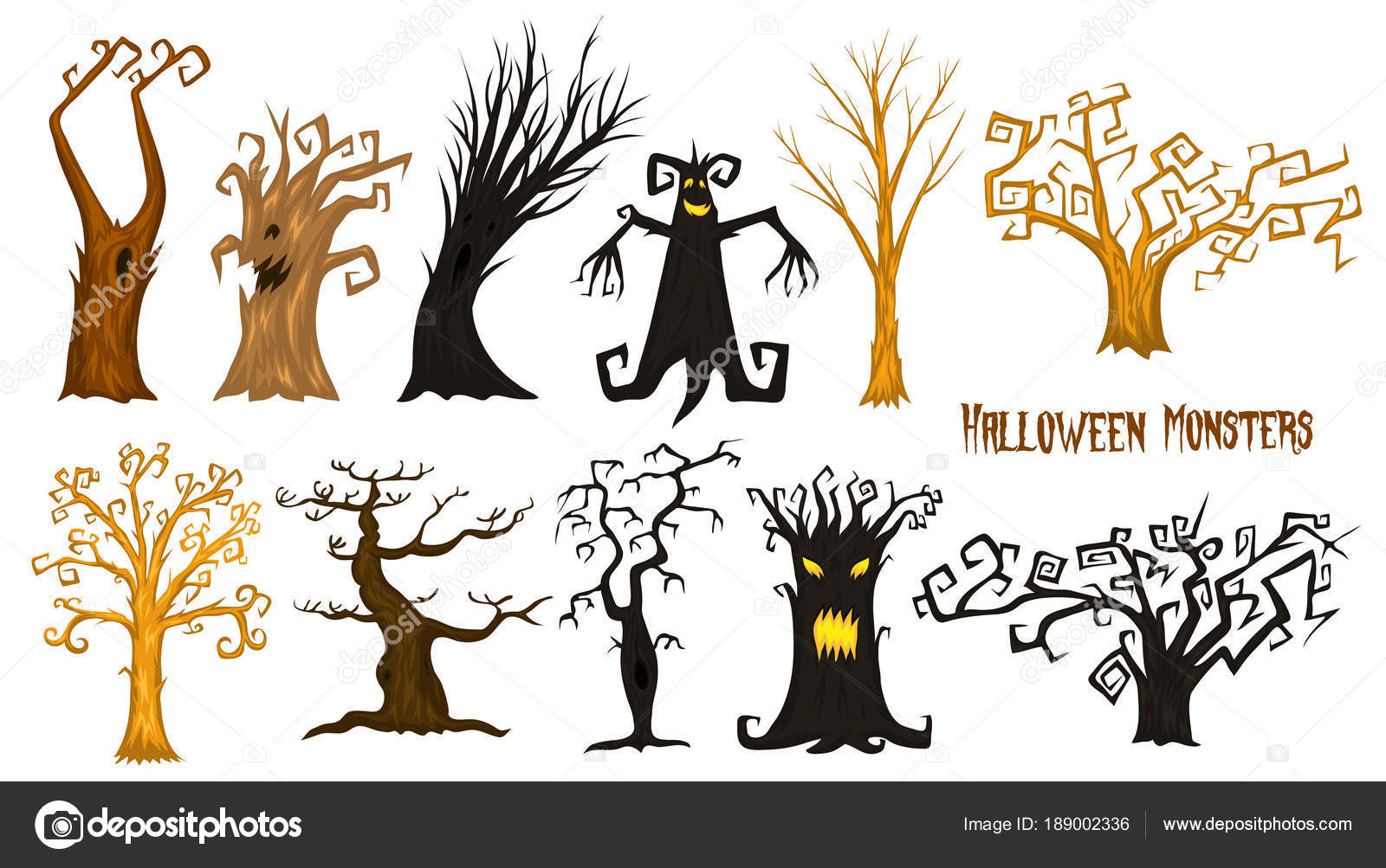 Halloween trees, creepy or scary and frightening branches. fabulous ...