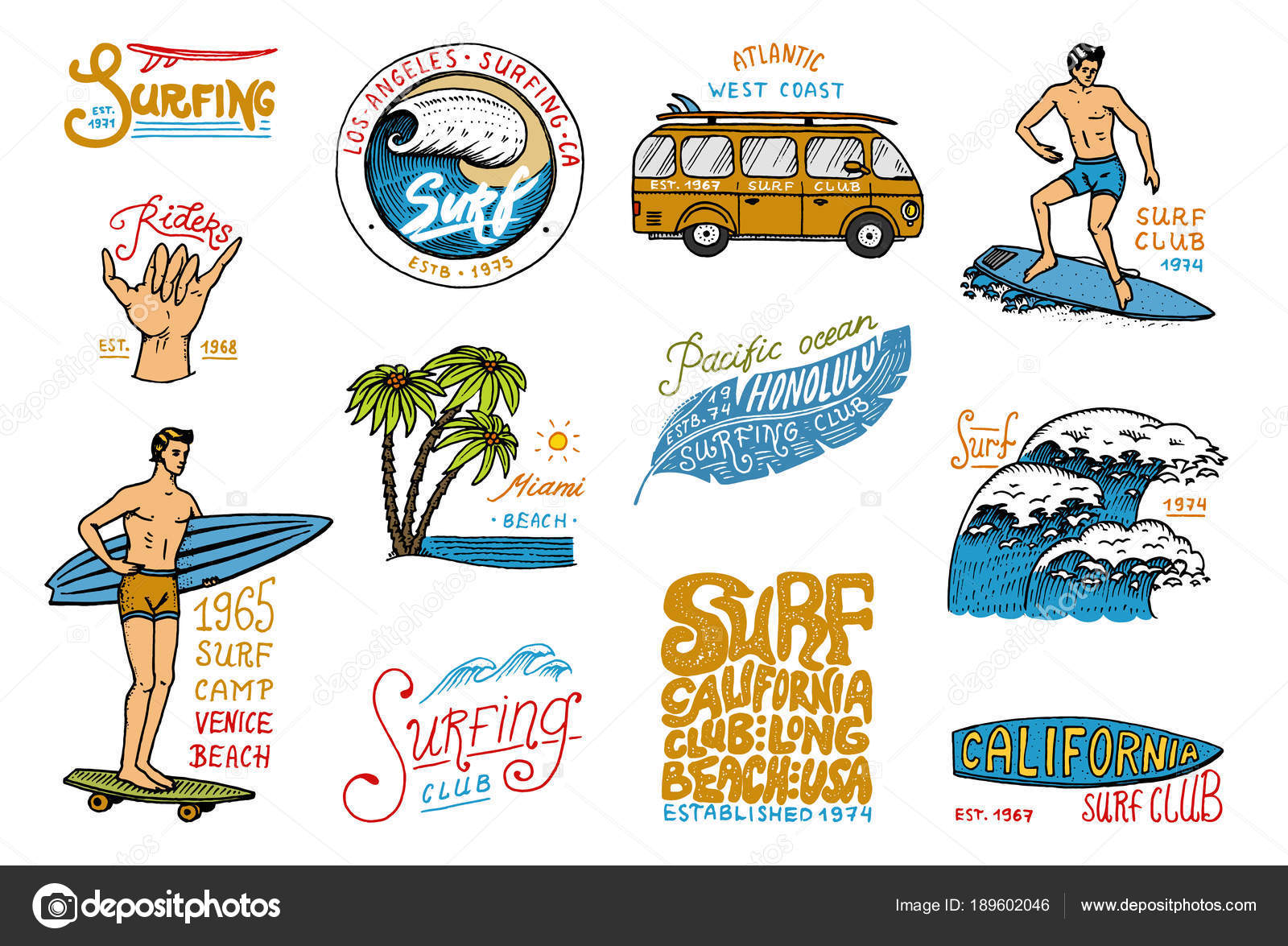 Vintage Surf Stickers