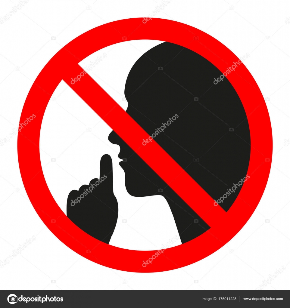 No Talking Sign No Talking Sign. No Speaking Symbol Isolated On White