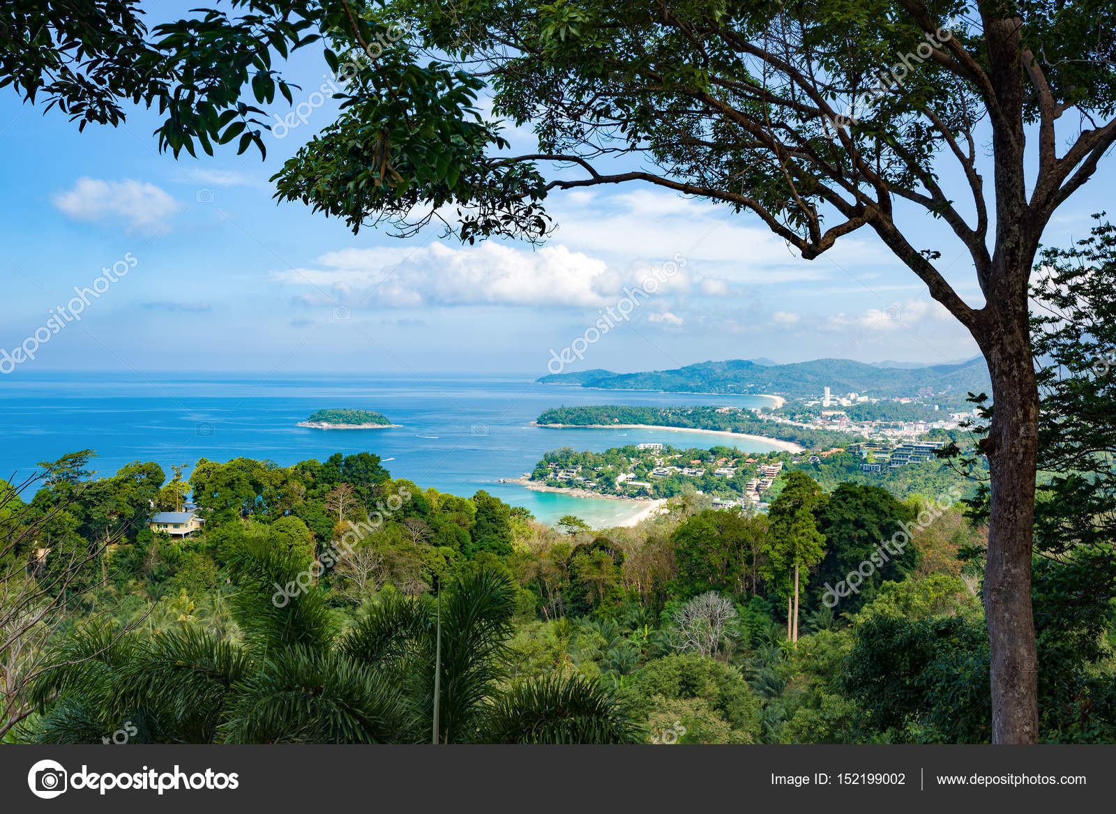 Popular beaches of Phuket - Kata Noi, Kata and far away Karon — Stock ...