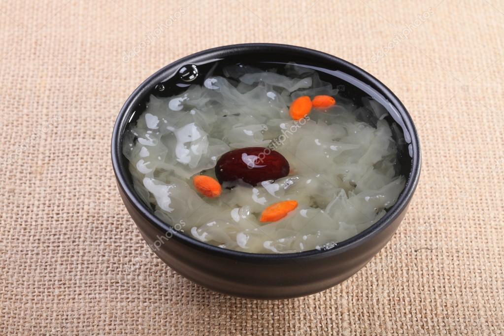 Chinese traditional snacks, red dates, white fungus porridge — Stock ...