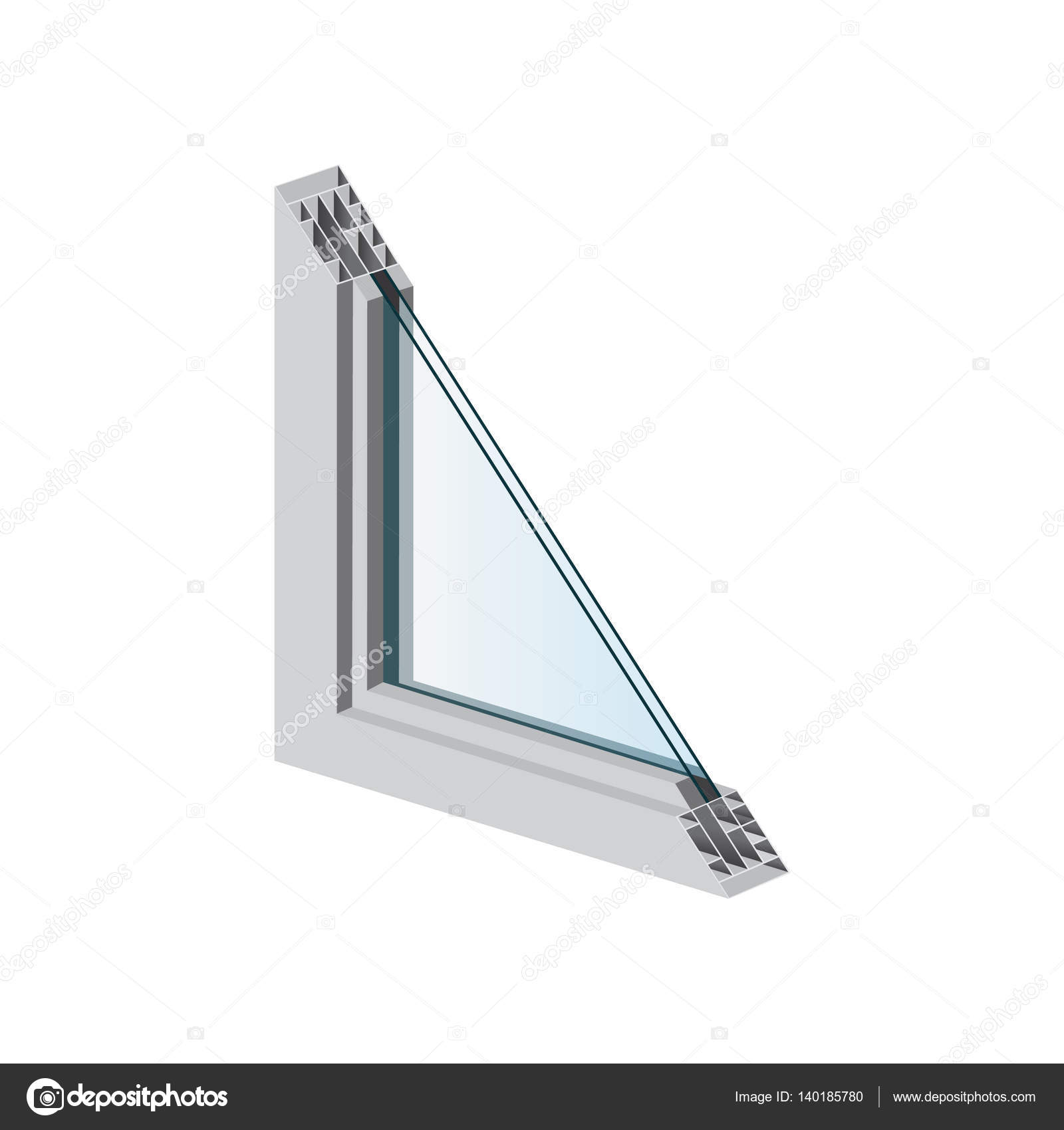 A set of illustrations - raster image windows. Element 1 double glazed ...