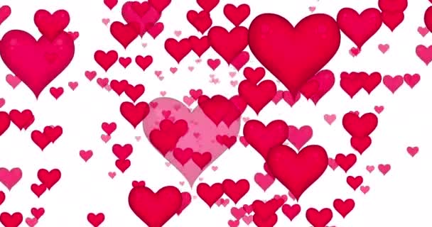 Animation Flying Red Hearts White Background — Stock Video © oorka5 ...