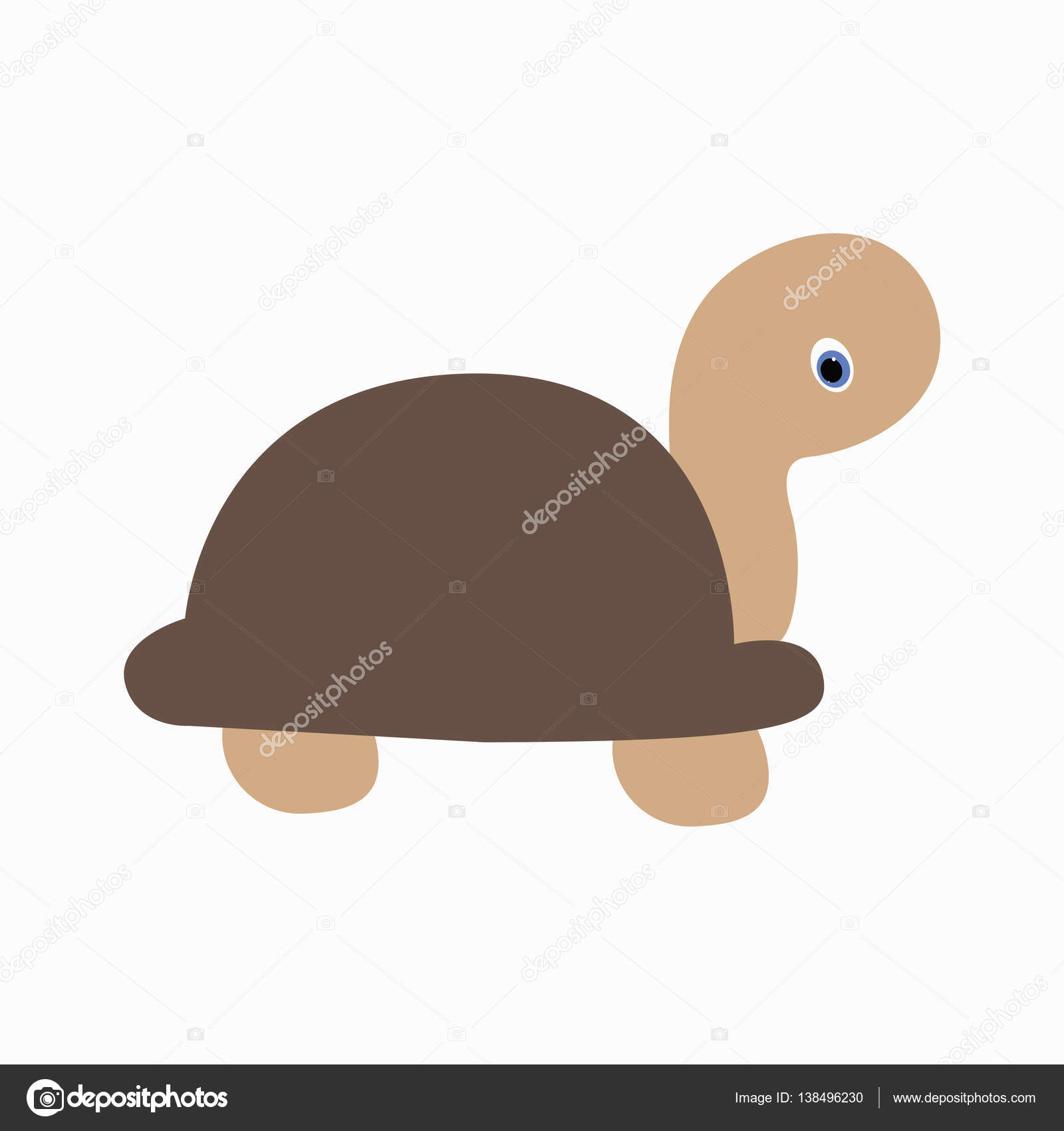 Colored icon baby brown turtle. template stickers, badges or lab Stock ...