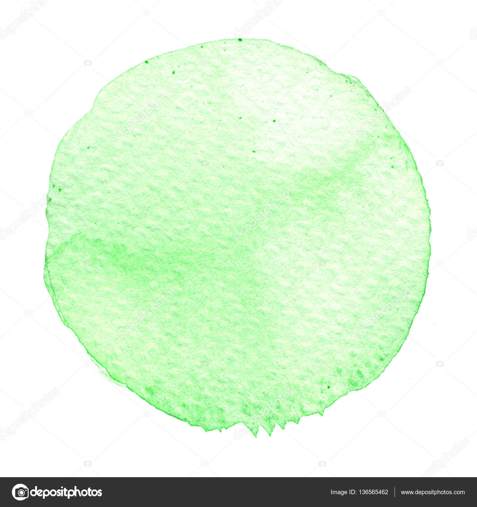 Green watercolor circle. Stain with paper texture. Stock Illustration ...