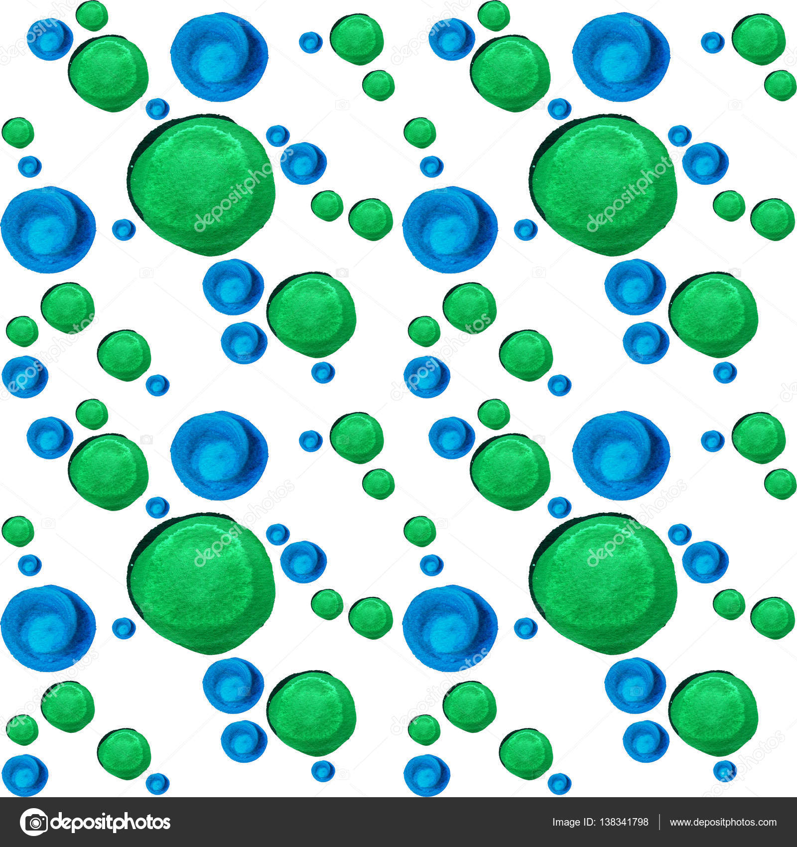 Watercolor circle pattern. Round elements for design. Colored circles ...