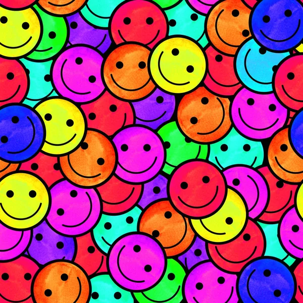 Crowd of Smiling emoticons. Smiles icon pattern. Stock Photo by ©K ...